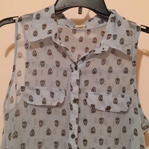 Eyeshadow | Tops | Nwot Sheer Skull Blouse Szm | Poshmark